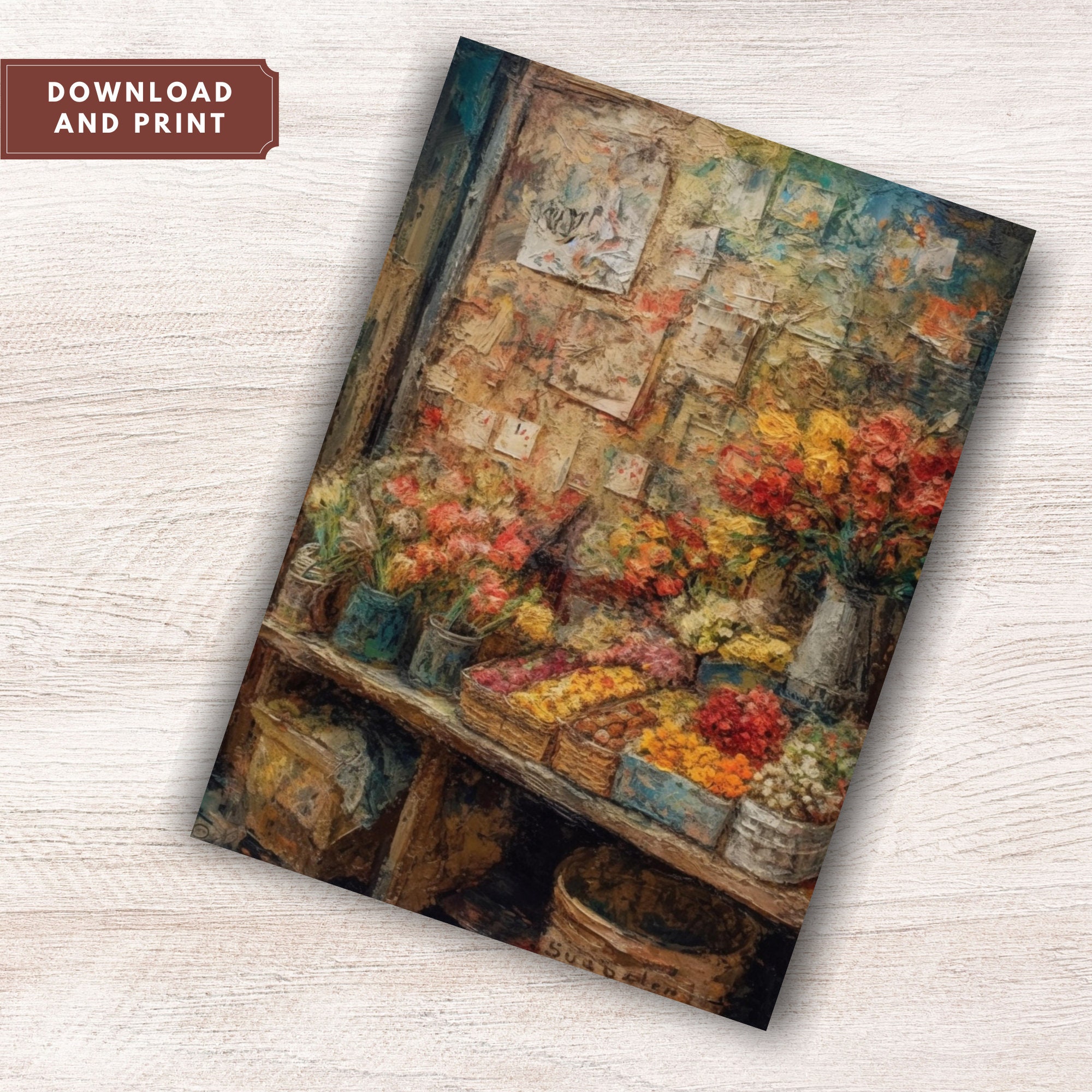 Vintage Flower Shop Junk Journal Pages, Floral Scrapbook Paper Digi Kit ...