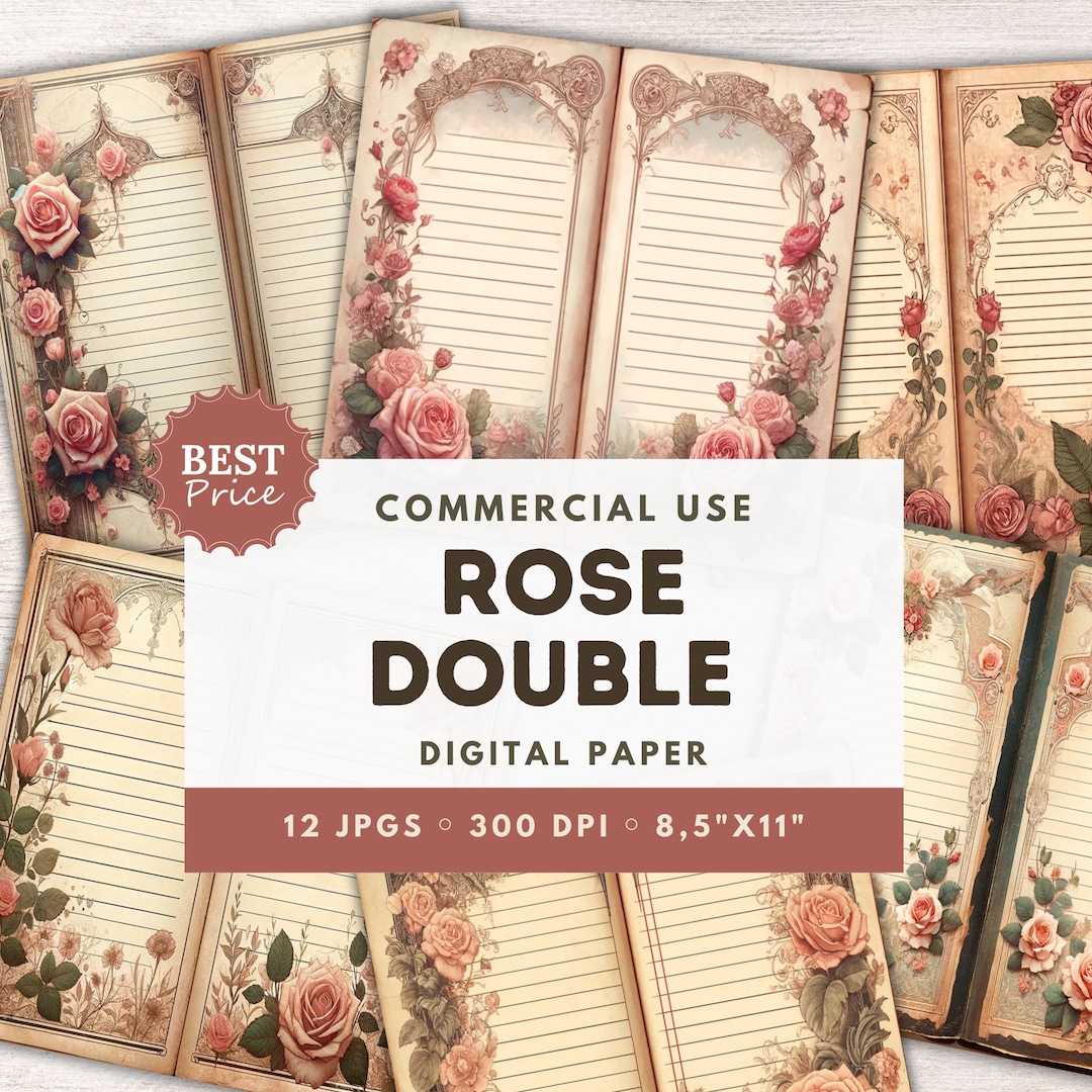 Blank Lined Journal Pages, Junk Journal Basic Papers, Printable Shabby ...