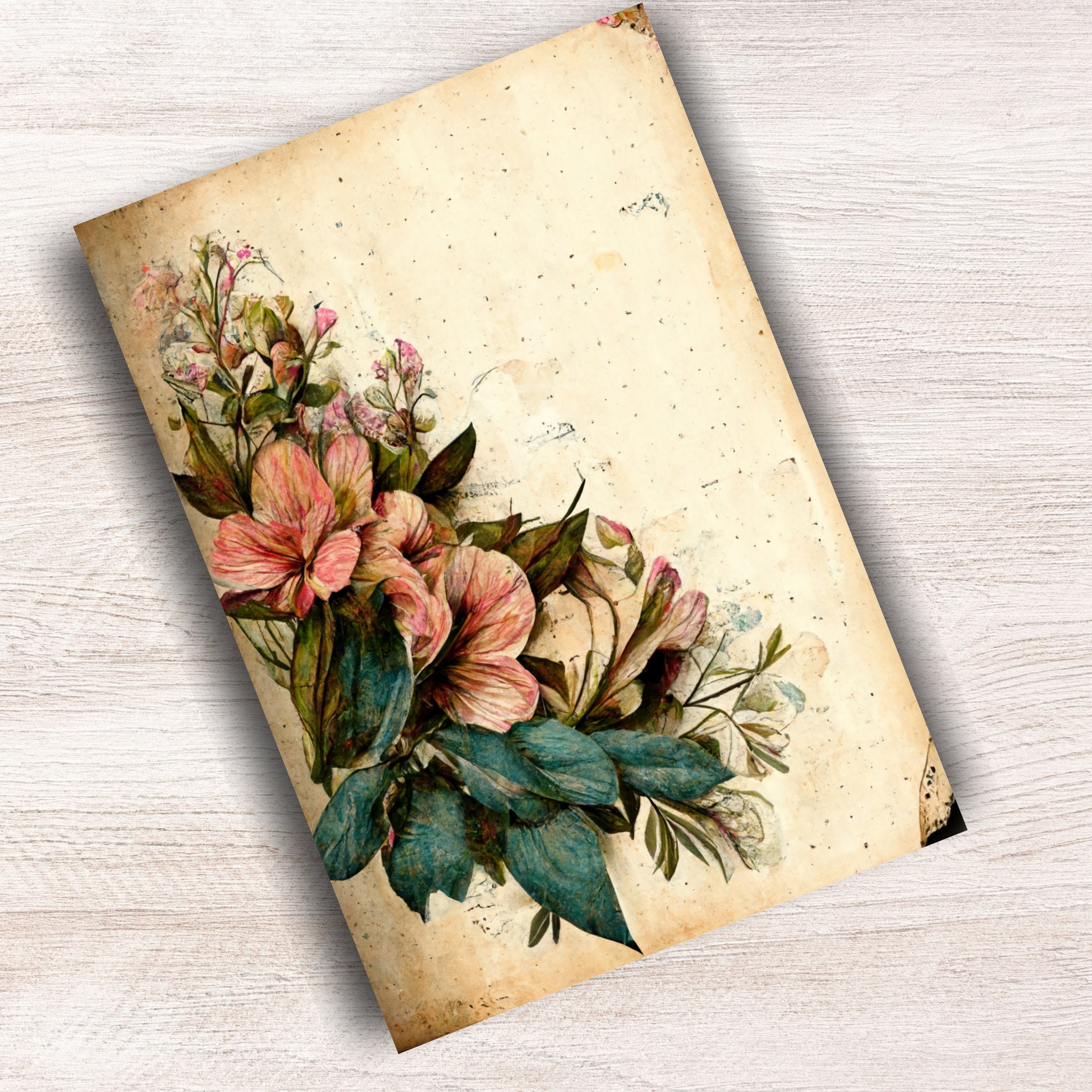 Wildflower Journal Paper, 10 Printable Vintage Flowers Collage Pages ...