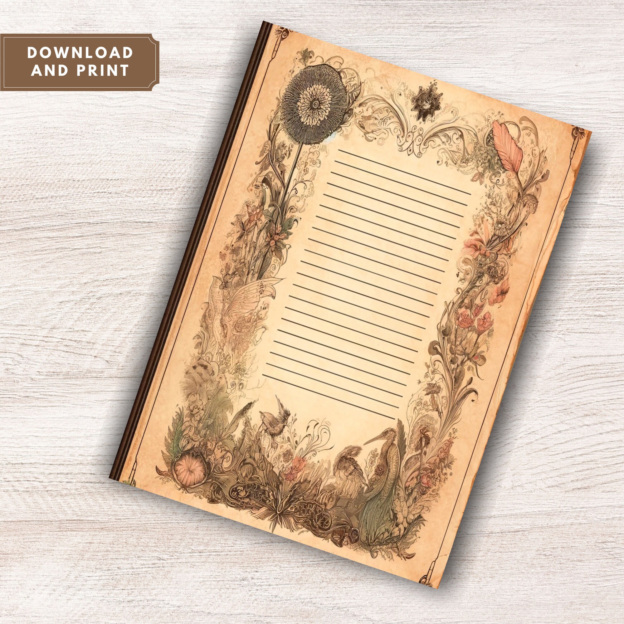Lined & Empty, Journal Pages, Junk Journal, Kit, Neutral, Printable ...