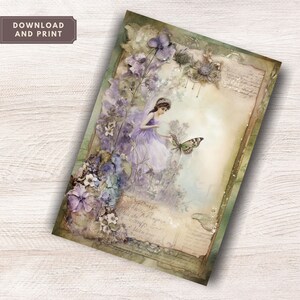 Fairy Junk Journal Scrapbook Paper Digital Printable Kit Fantasy ...