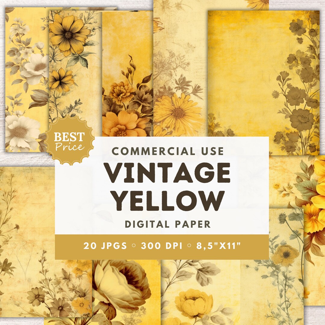 Vintage Flowers Digital Paper Pack for Scrapbook & Journaling Printable ...