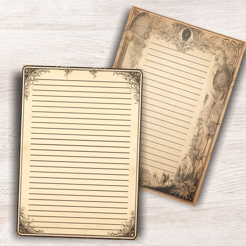 Lined & Empty, Journal Pages, Junk Journal, Kit, Neutral, Printable ...