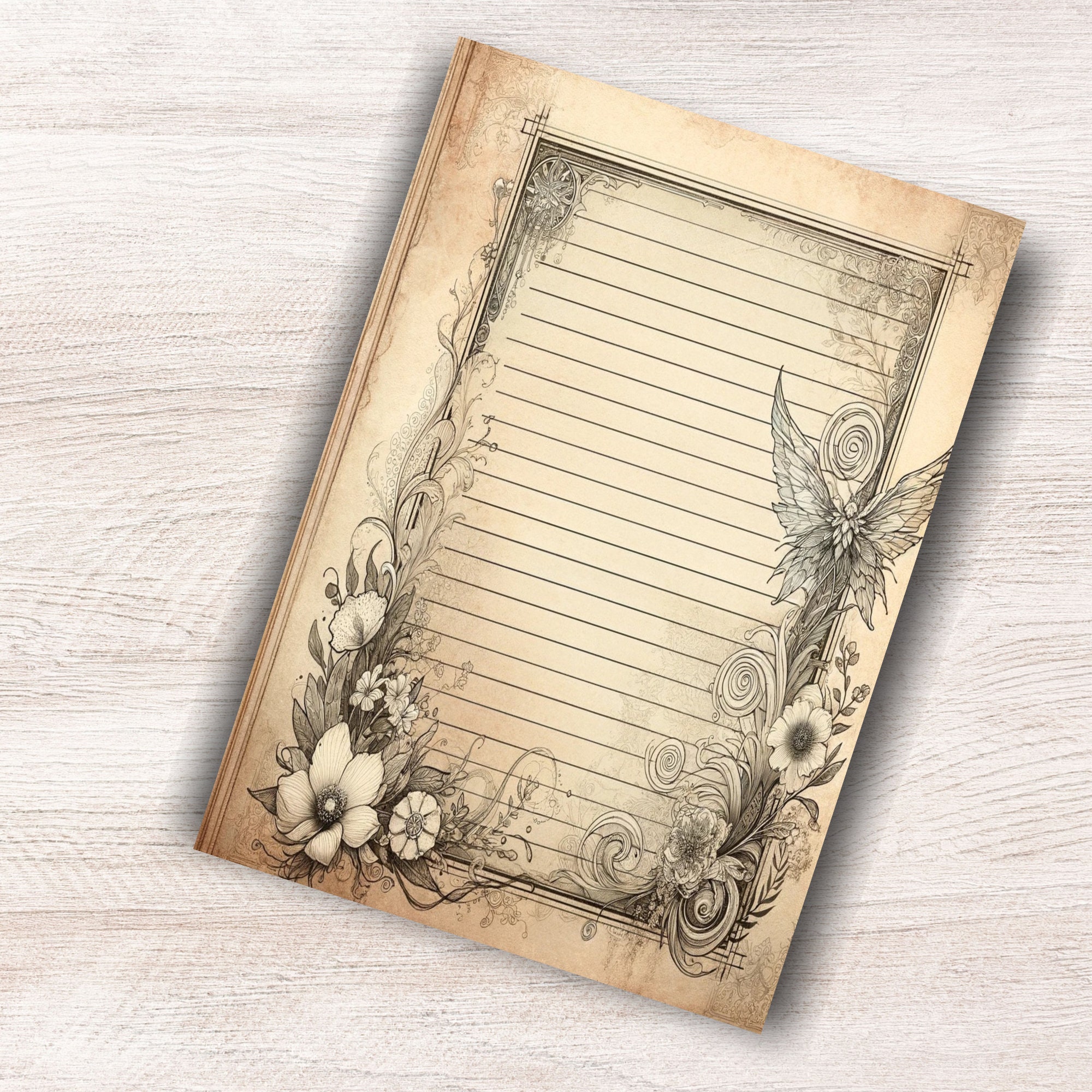Lined & Empty, Journal Pages, Junk Journal, Kit, Neutral, Printable ...