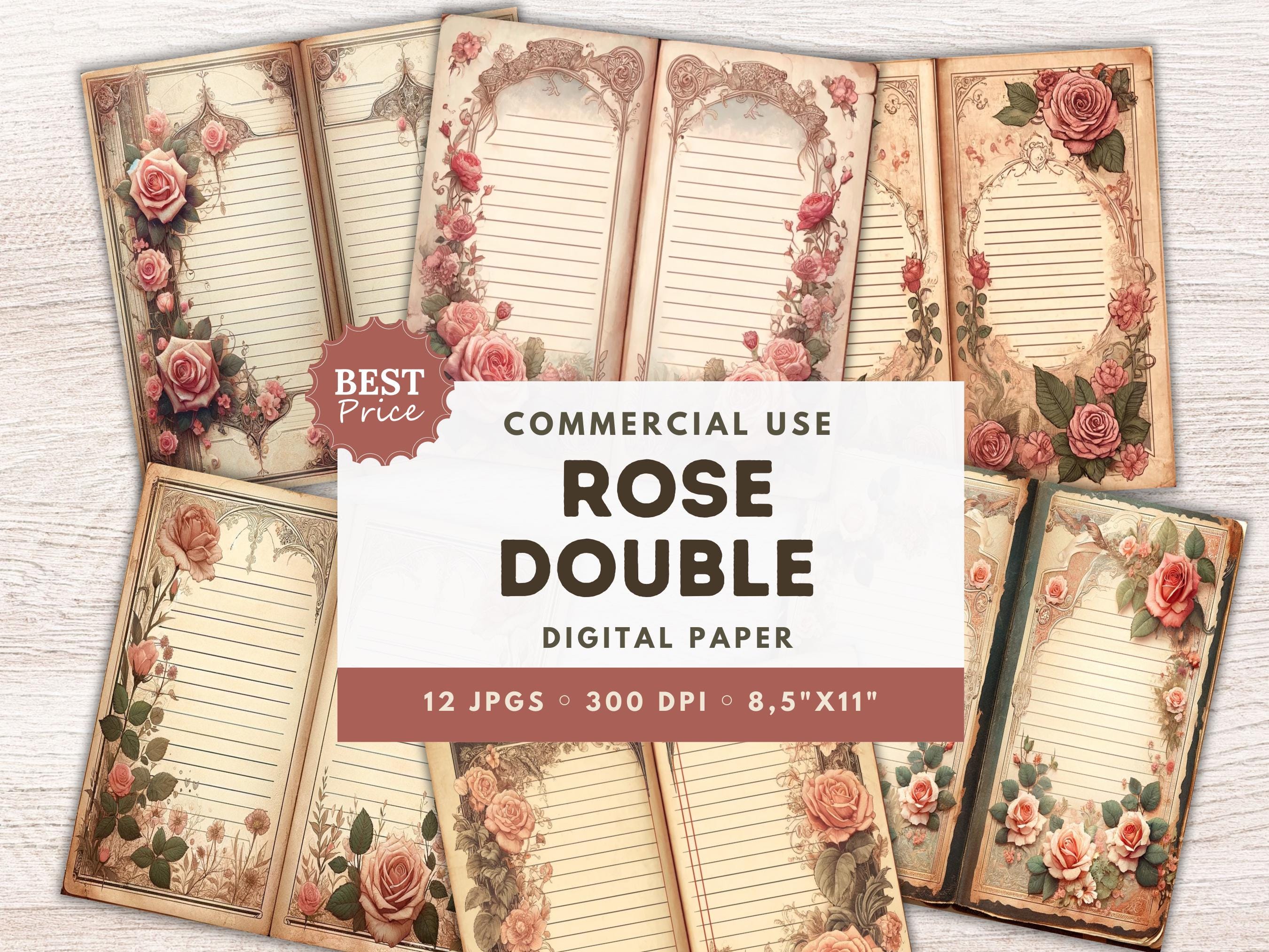 Blank Lined Journal Pages, Junk Journal Basic Papers, Printable Shabby ...