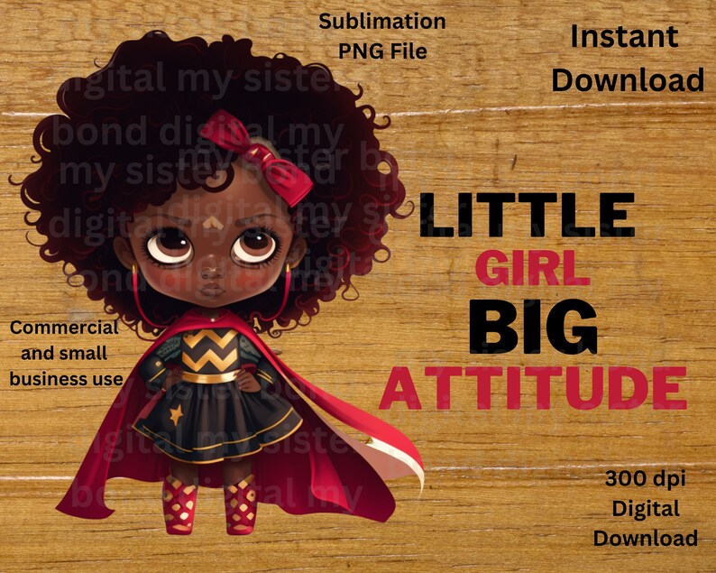 Black Girl Magic PNG Clipart Super Shero L Sublimation Digital ...