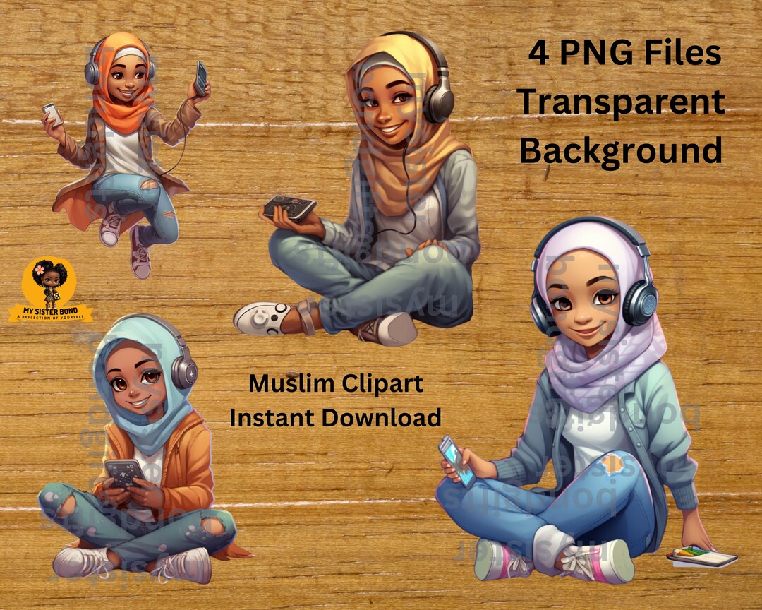 Ramadan | Clipart | Sublimation | Muslim Girl | Children | Wall Art ...