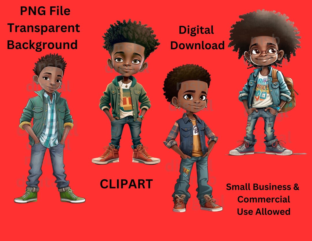 Black Boy Joy PNG Clipart Teen L Sublimation Digital Download Brown Boy ...