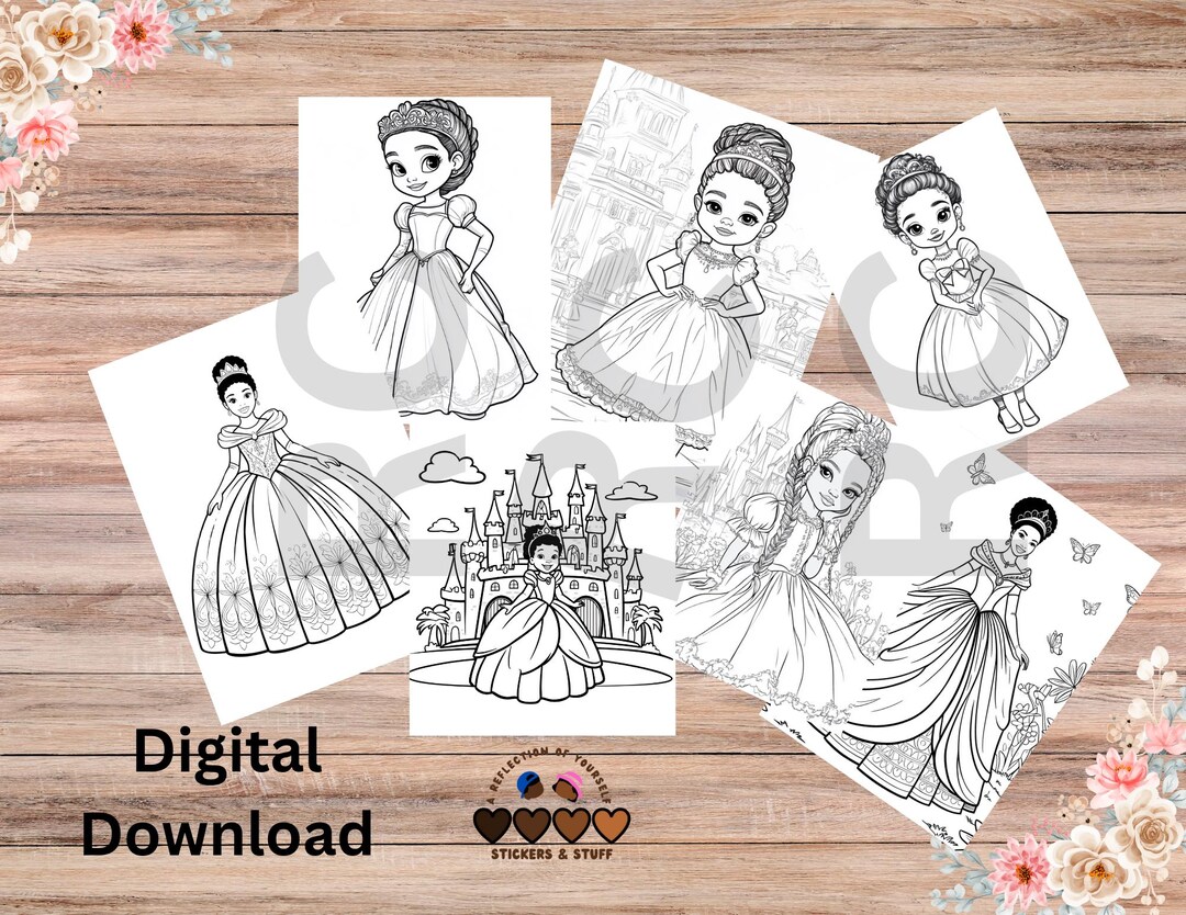 Black Princess Coloring Pages, African American Princess, Melanin ...