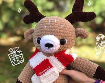 Christmas Reindeer, PDF Crochet Pattern, Crochet Christmas Decoration, Christmas Crochet Pattern ...