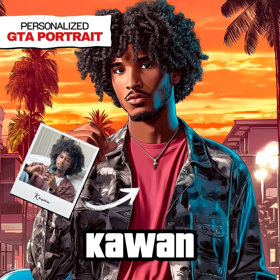 Personalized GTA Poster, Custom GTA Portrait, Unique Gift for Gamers ...