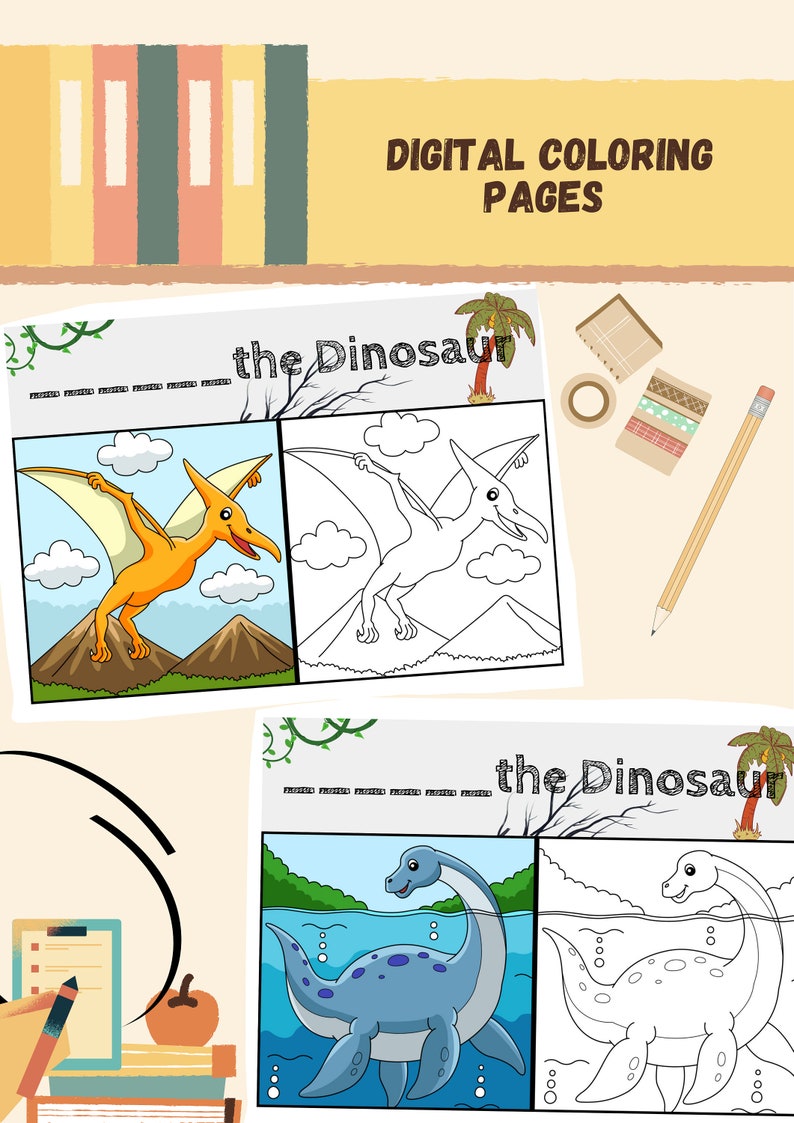 20 Dinosaur Coloring Pages- Super Fun Coloring Pages for Children ...