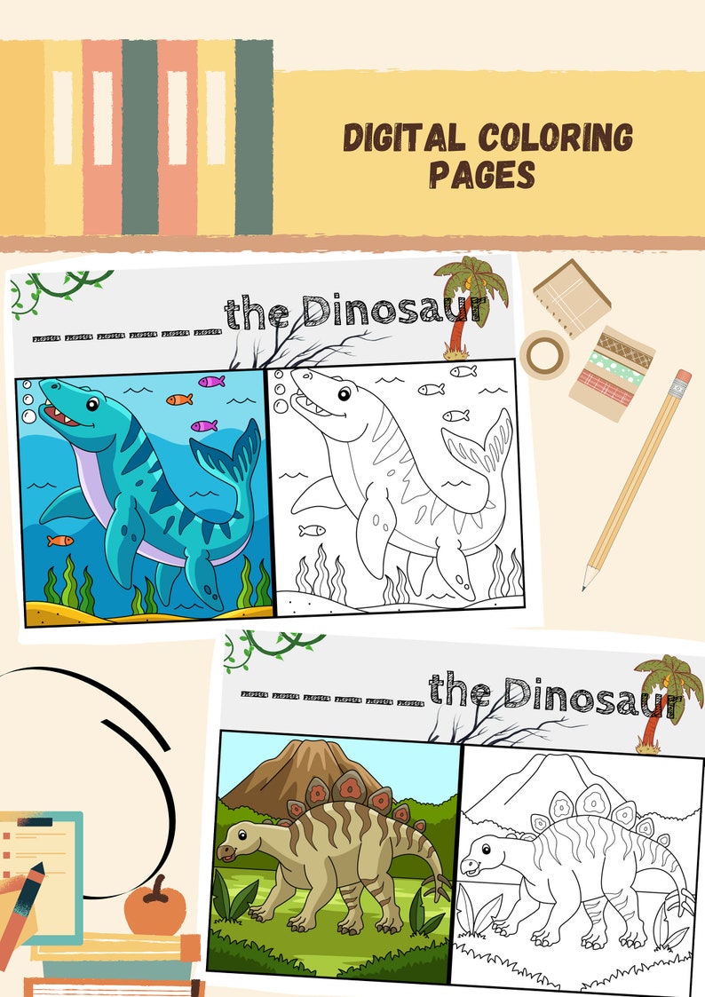 20 Dinosaur Coloring Pages- Super Fun Coloring Pages for Children ...