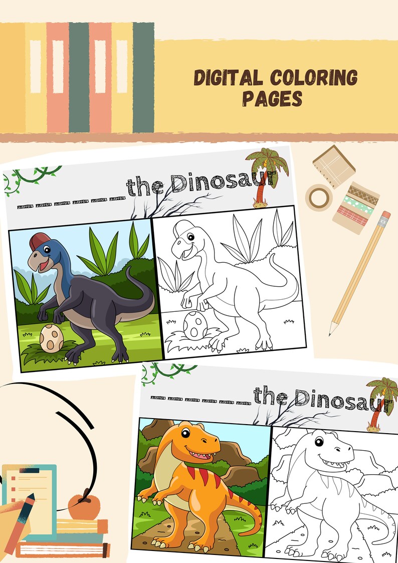 20 Dinosaur Coloring Pages- Super Fun Coloring Pages for Children ...