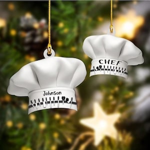 Personalized Chef Hat Christmas Ornament, Custom Name Chef Ornament ...