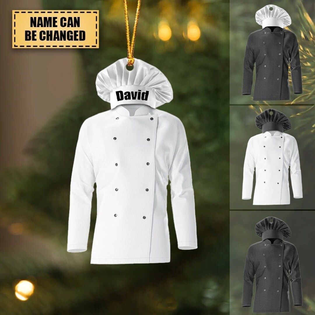 Personalized Chef Coat Christmas Ornament, Custom Name Chef Ornament ...