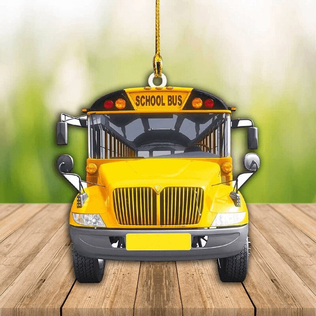 Personalized School Bus Christmas Ornament, Custom Name School Bus ...