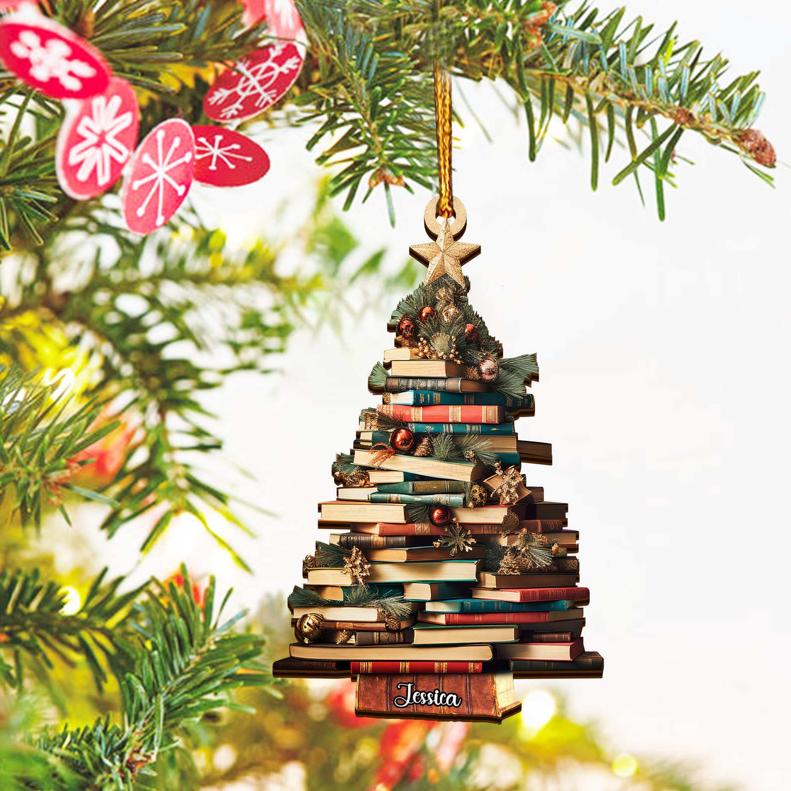 Personalized Christmas Book Tree Ornament Book Christmas - Etsy