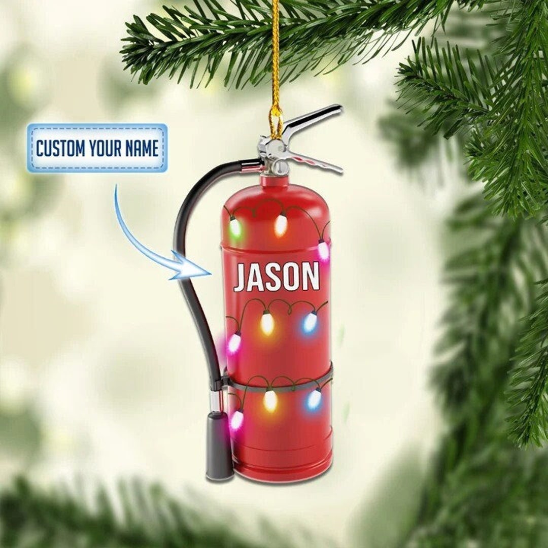 Personalized Fire Extinguishers Christmas Ornament, Custom Name ...