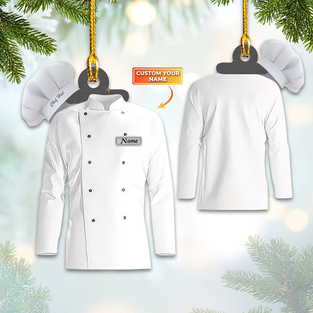Personalized Chef Uniform Christmas Ornament, Custom Name Chef Ornament ...