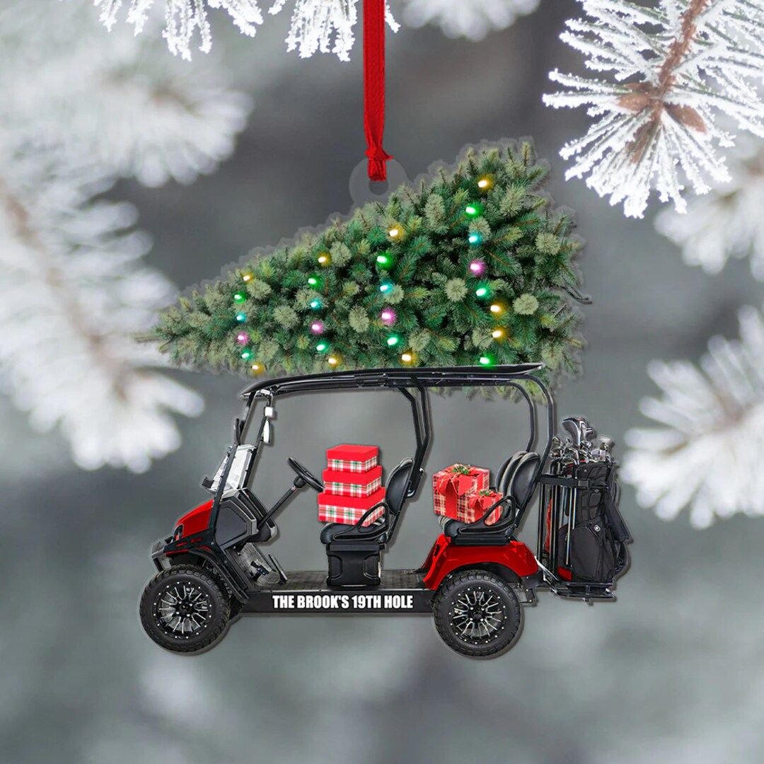 Personalized Golf Cart Family Christmas Ornament, Custom Name Ornament ...