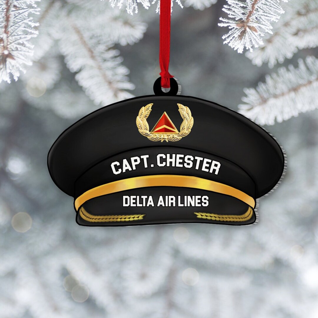 Personalized Pilot Hat Christmas Ornament, Custom Military Christmas ...