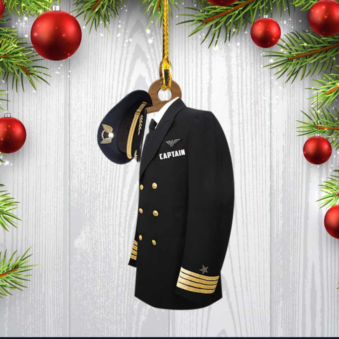 Personalized Pilot Uniform Christmas Ornament, Custom Name Pilot ...