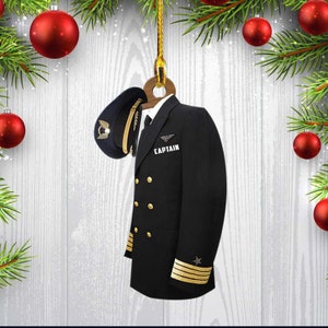 Personalized Pilot Uniform Christmas Ornament, Custom Name Pilot ...