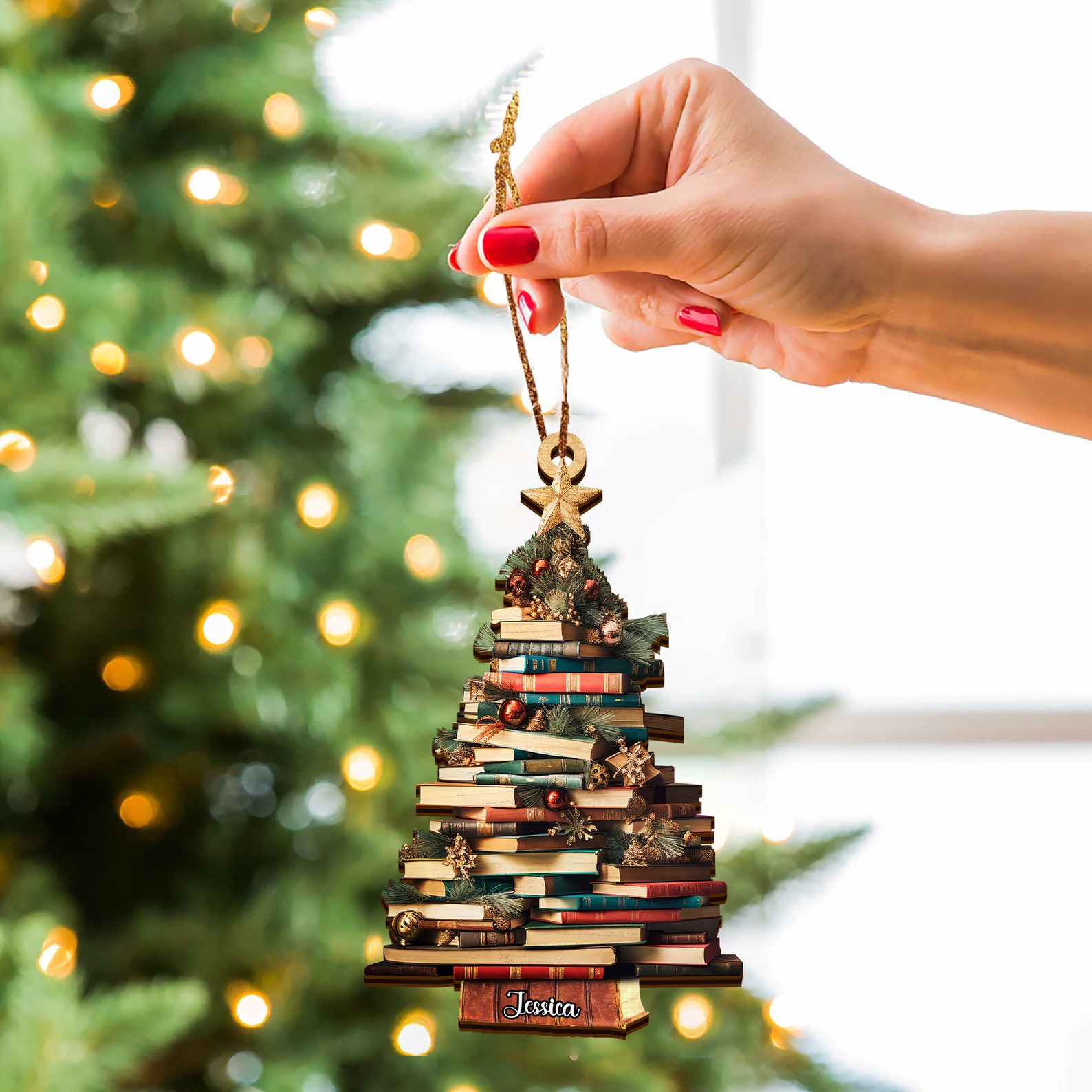 Personalized Christmas Book Tree Ornament Book Christmas - Etsy