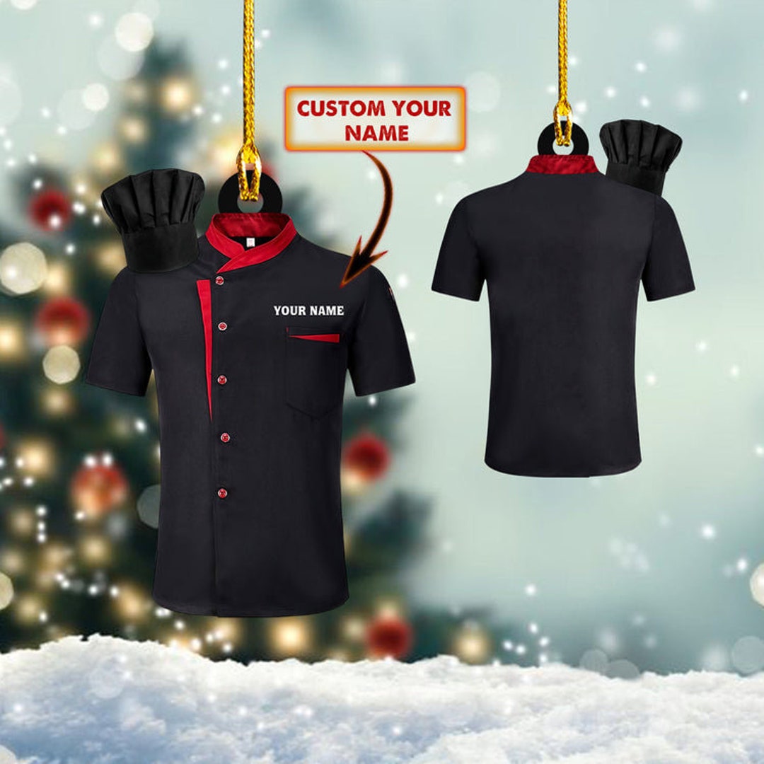 Personalized Chef Uniform Christmas Ornament, Custom Name Chef Ornament ...