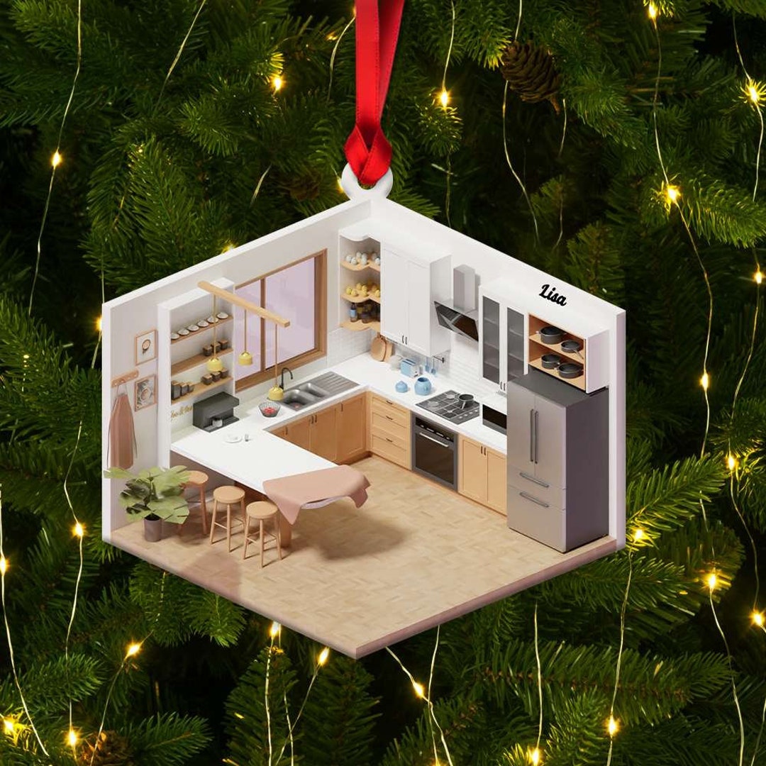 Personalized Kitchen Christmas Ornament, Custom Name Chef Ornament ...