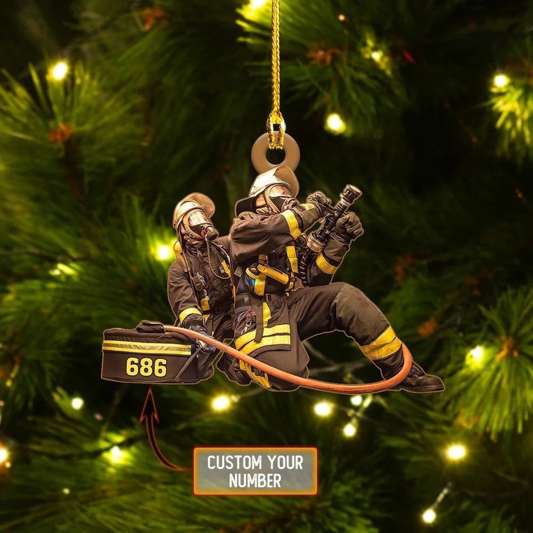 Personalized Firefighter Ornament, Custom Name Ornament, Christmas Gift ...