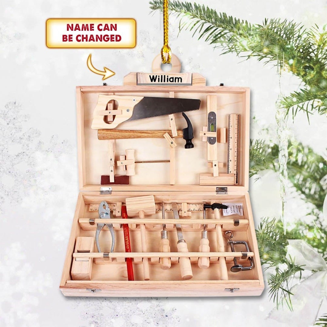 Personalized Carpenter Tool Box Christmas Acrylic Ornament - Etsy