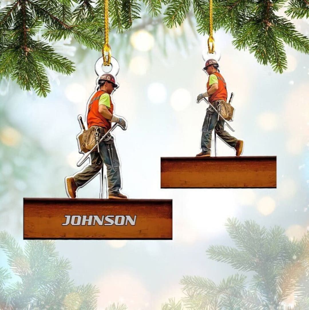 Personalized Ironworker Christmas Ornament, Custom Name Ironworker ...