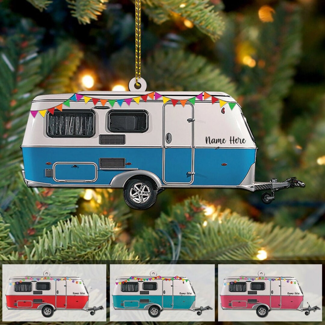Personalized Camping Christmas Ornament Custom Caravan Camper - Etsy