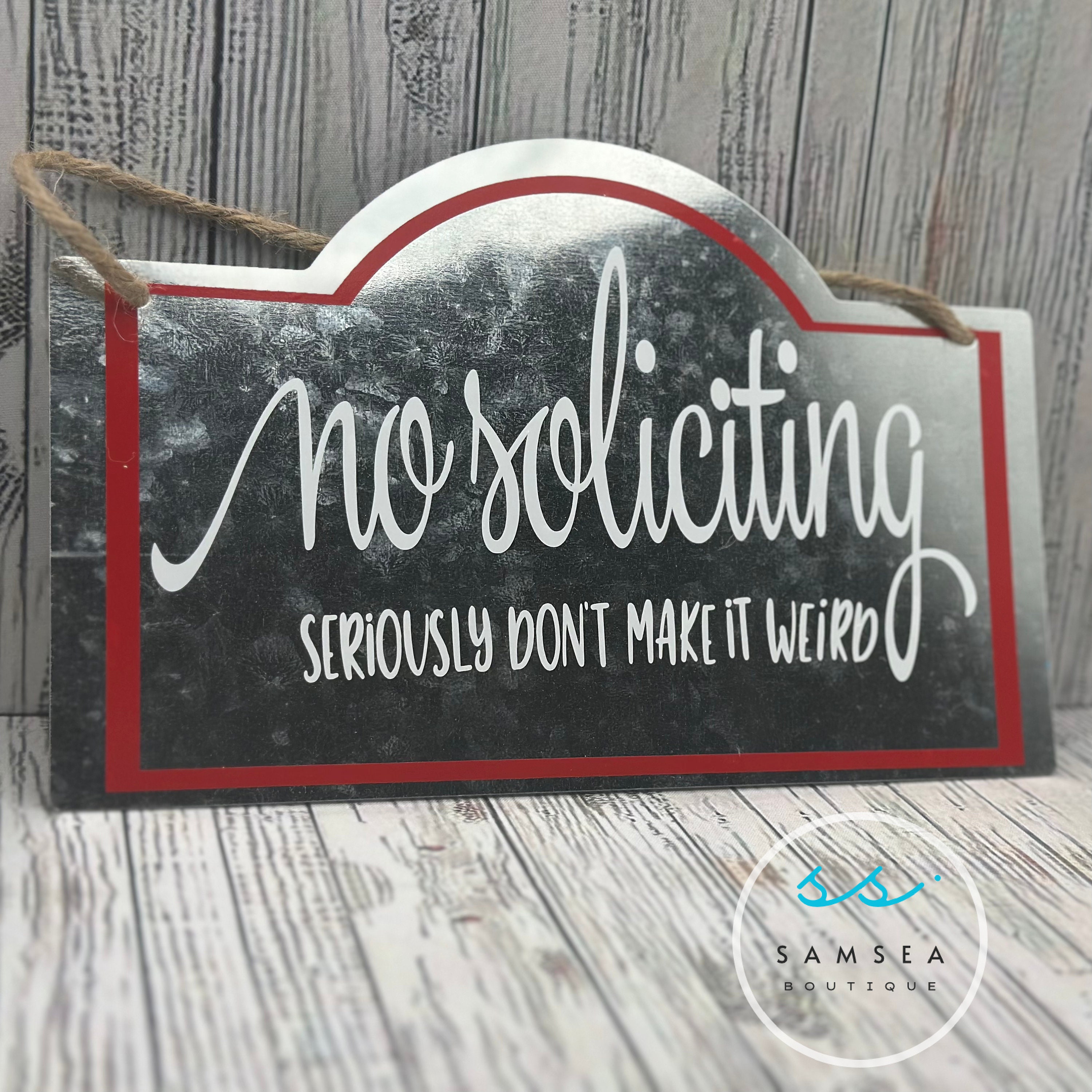 Funny No Soliciting Sign | No Soliciting Sign | Front Door Sign ...