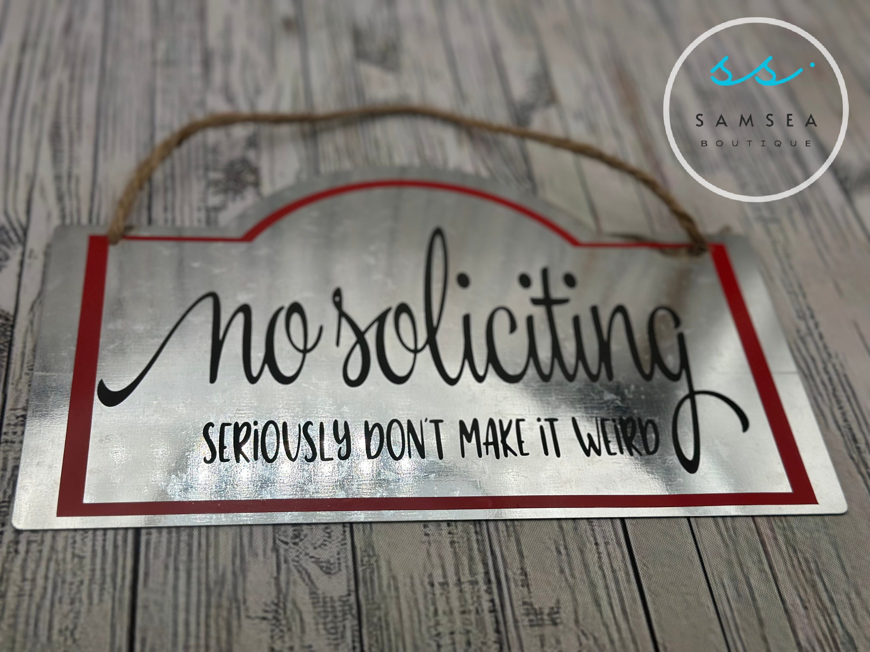 Funny No Soliciting Sign | No Soliciting Sign | Front Door Sign ...