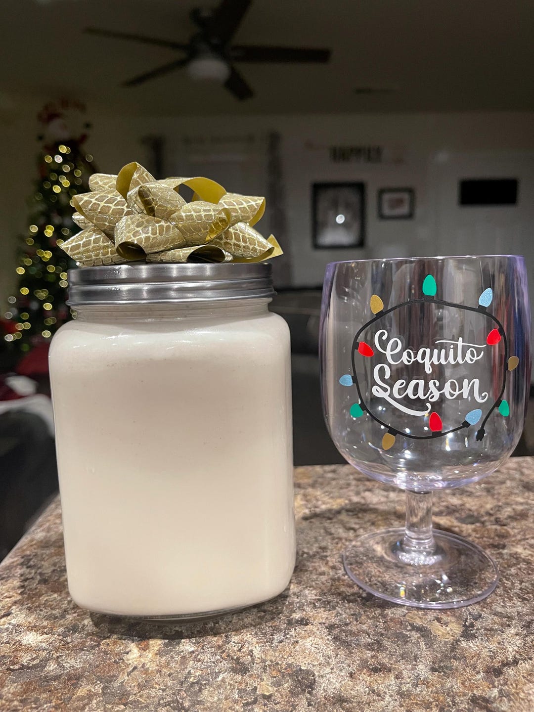 Coquito Season 10oz Glass | Decoraciones Navideñas | Navidades En ...