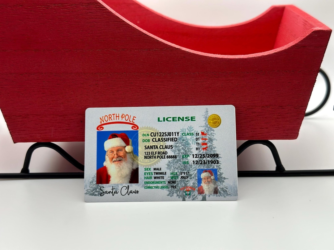 Santa's Driver's License | Lost License | Gag Gift | Novelty | Free ...