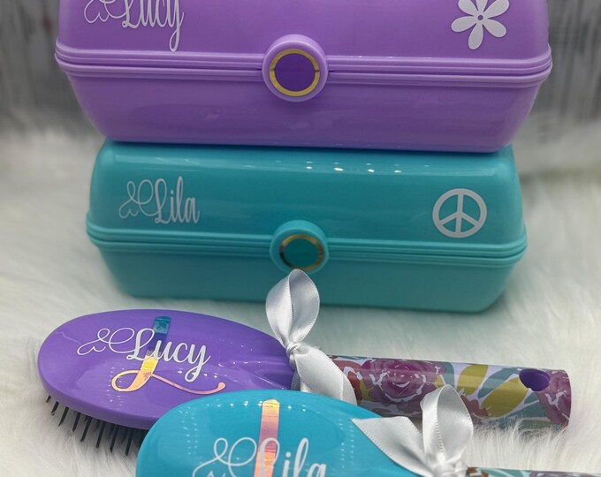 Camp Themed Caboodle, Hand-painted Personalized Caboodle, Personalized ...