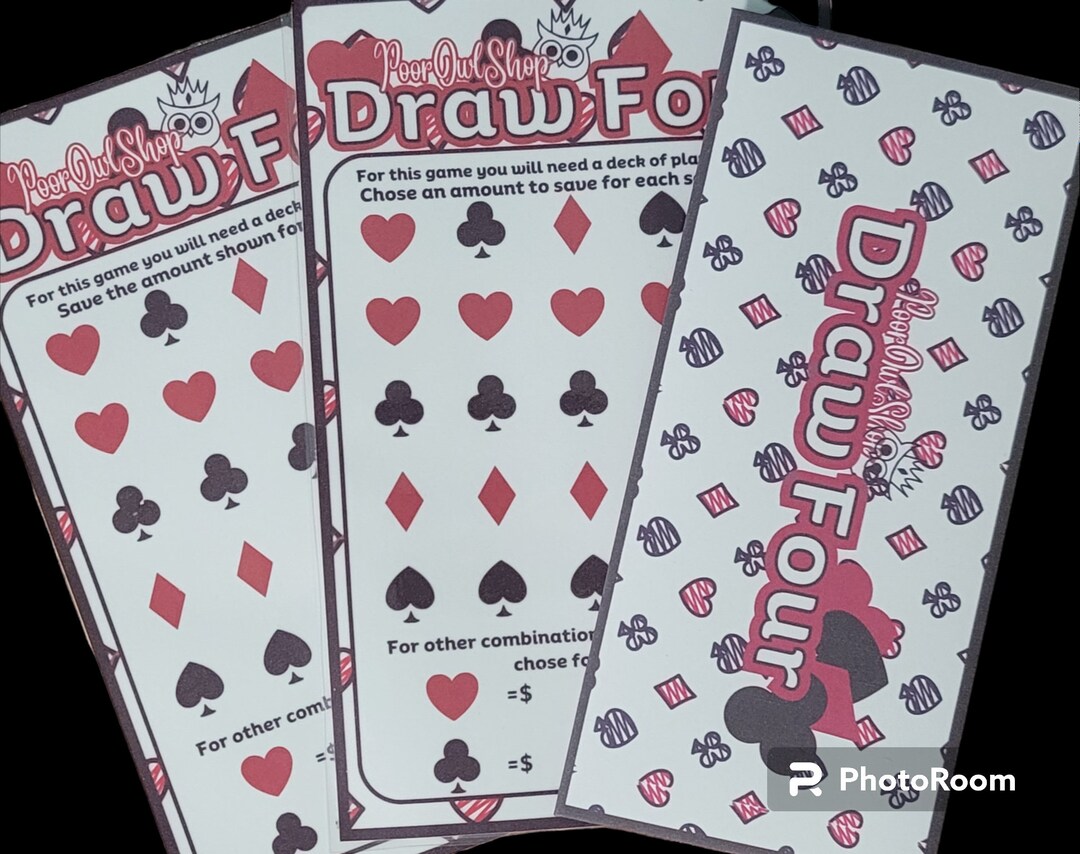 Poorowlshop Draw Four Game - Etsy