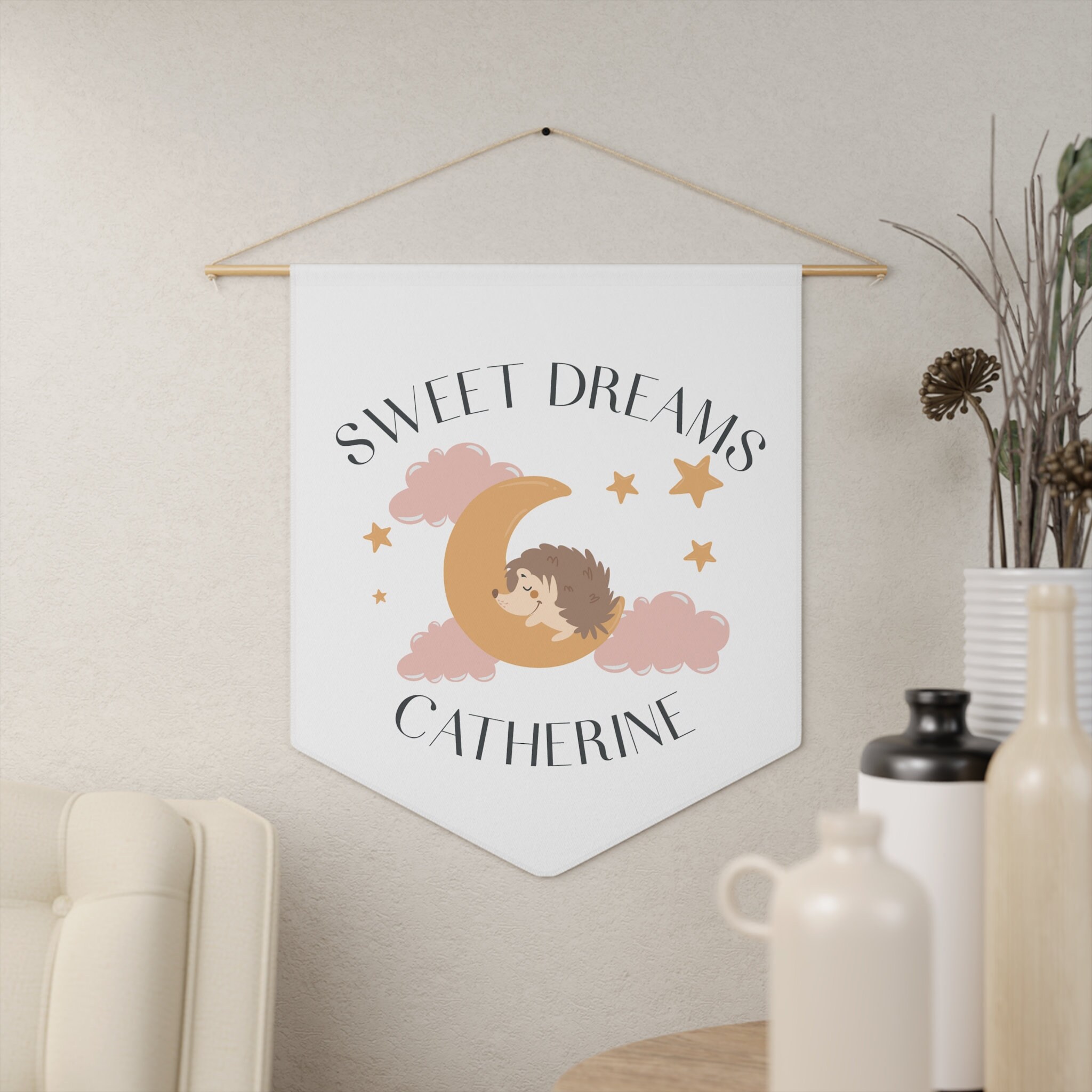 Personalized Minimalist Name Pennant, Personalized Pennant, Decorative ...