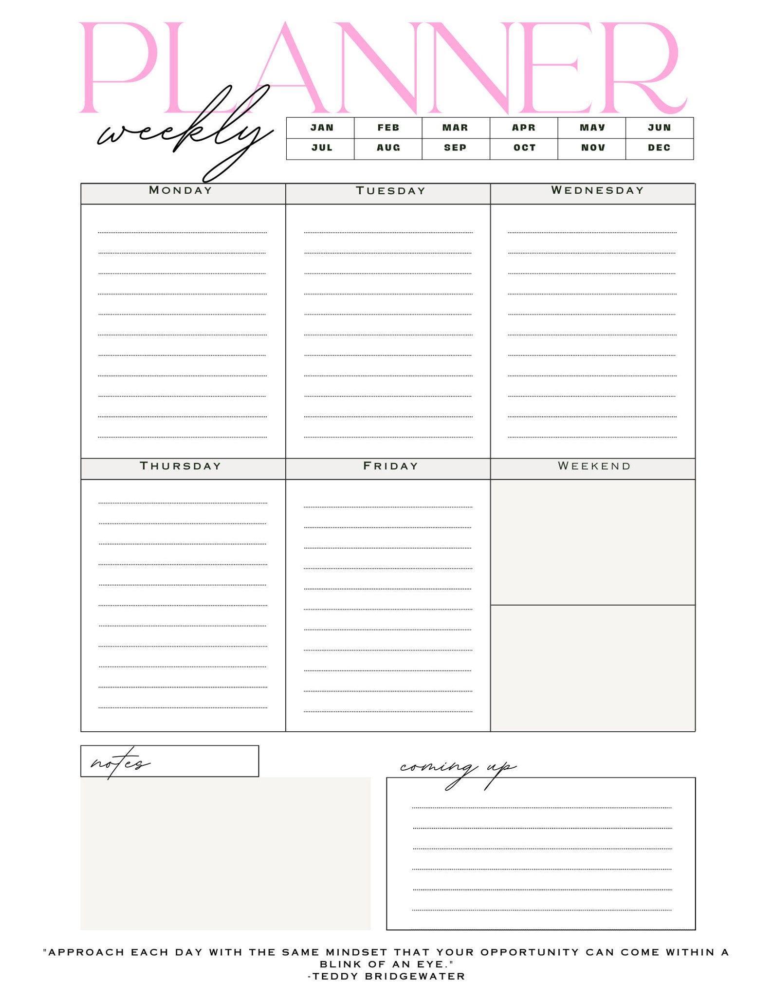Motivational Weekly Planner - Etsy