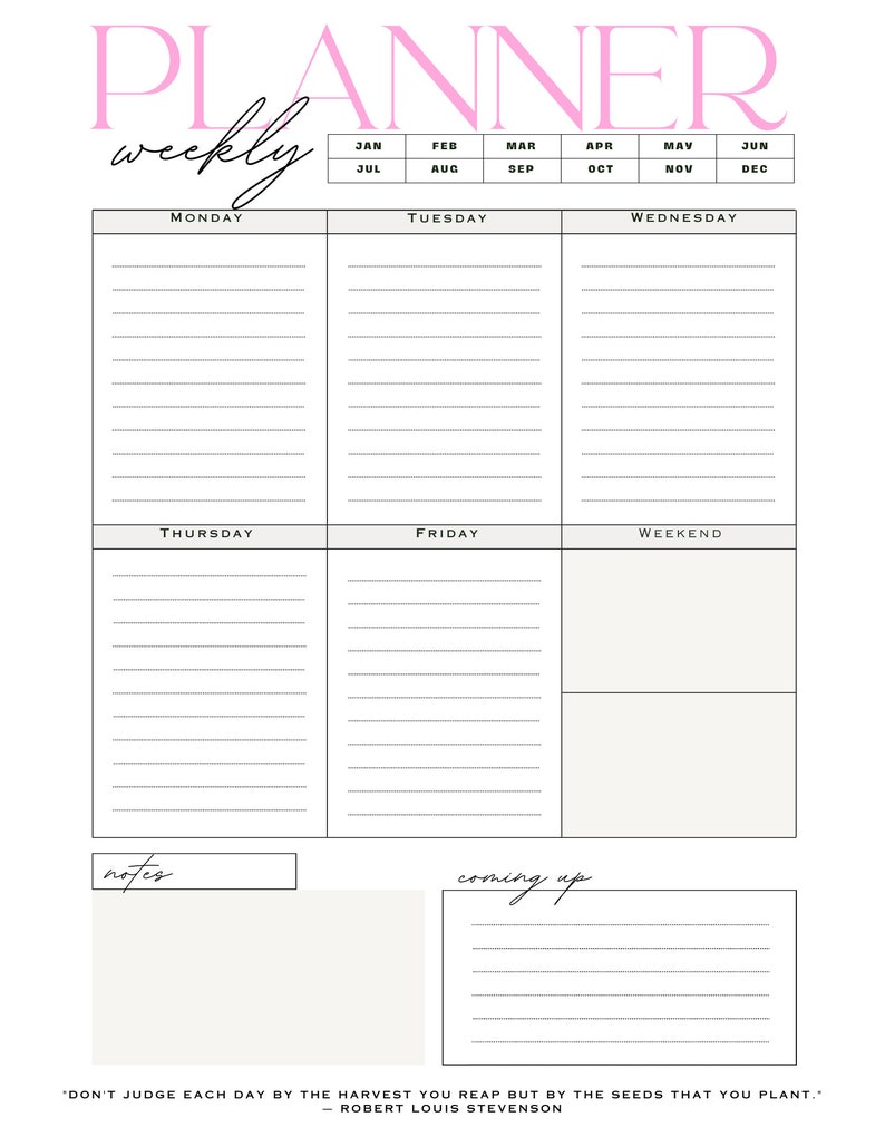 Motivational Weekly Planner - Etsy