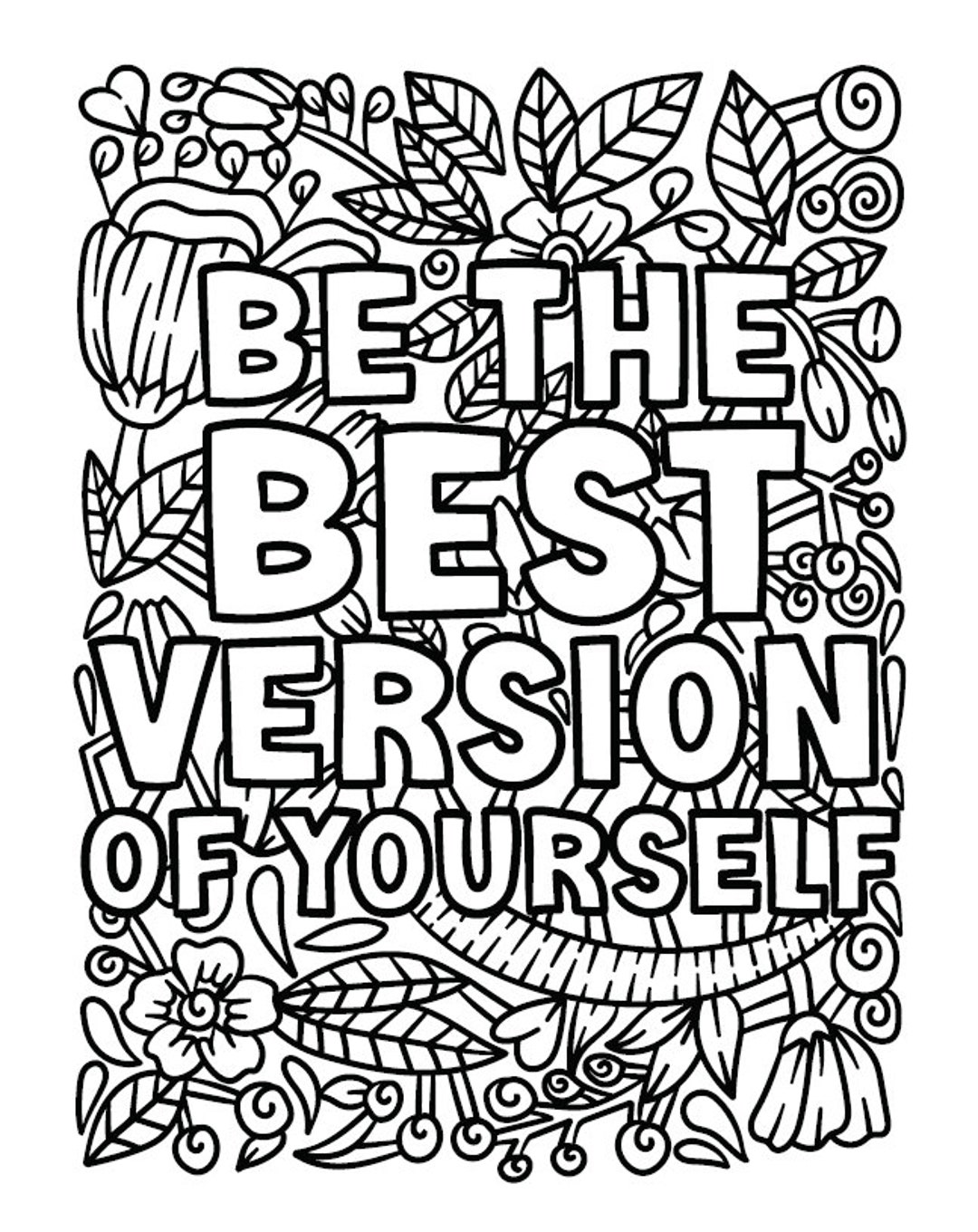 Positive Affirmations Coloring Book - 25 Pages - Etsy