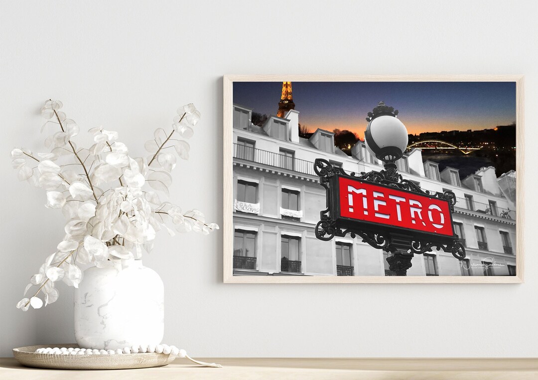 DIGITAL DOWNLOAD Paris France Wall Art, Paris Metro Sign, Paris ...