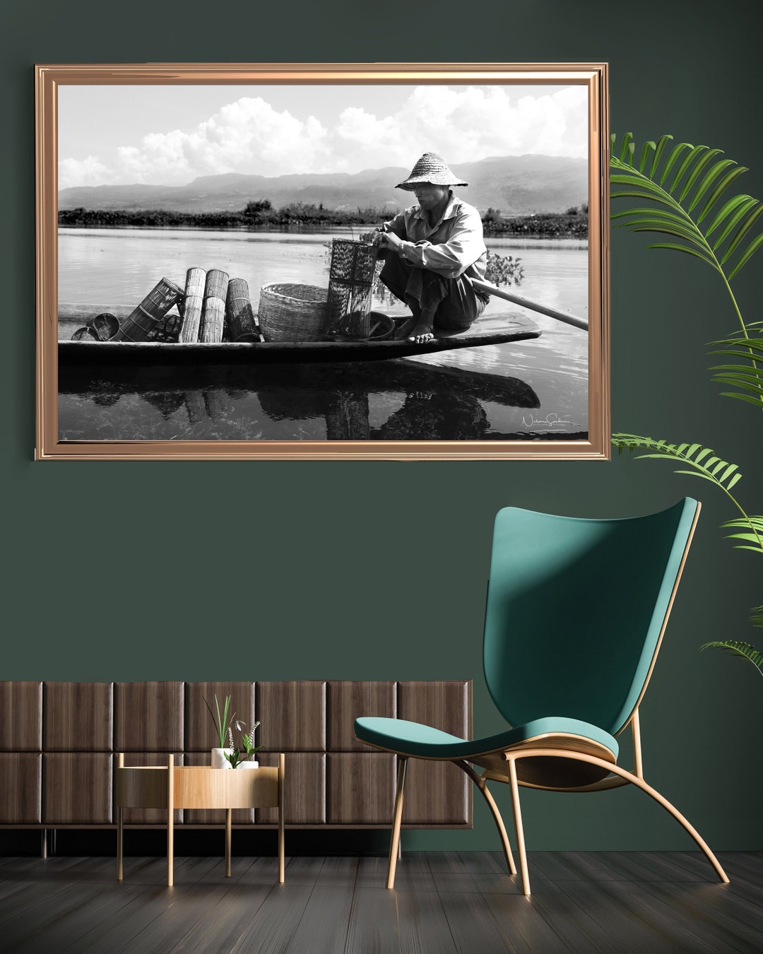 Inle Lake Fisherman Photo Print, Myanmar Wall Art, Black and White - Etsy