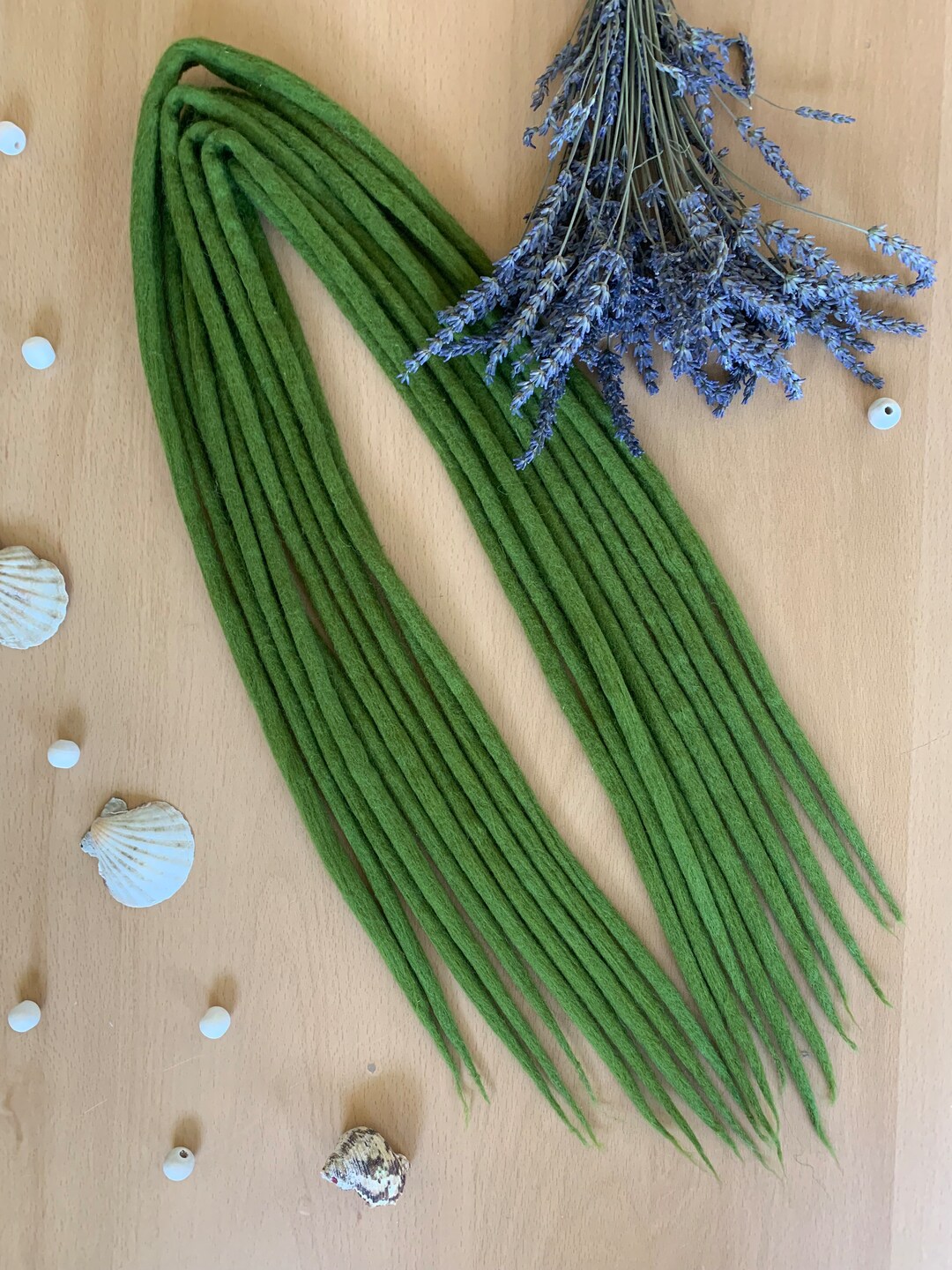 Green Woolen Dreadlocks With a Double Ended in a Green Color, Viking ...