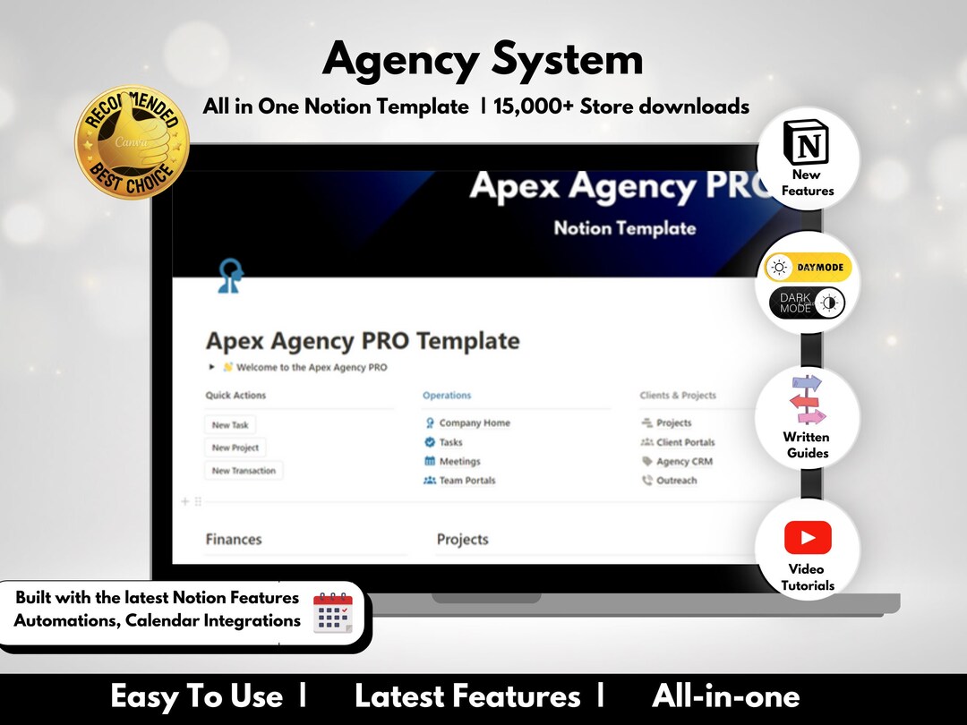 Agency Operating System Notion Template, Notion Business & Agency for Client Management, All in ...