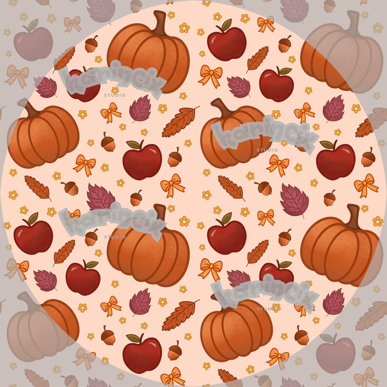 Fall Vibes Pumpkin Seamless Pattern, Autumn Digital Paper, Cozy Fall ...
